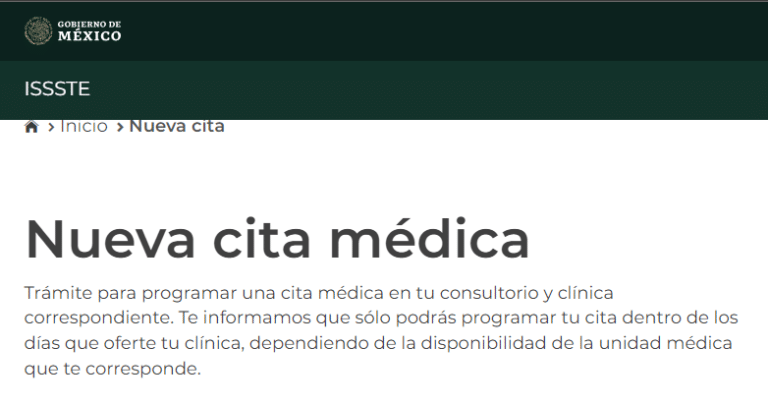 Solicitar citas ISSSTE por internet - Solicitar en línea